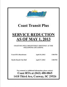 Coast Transit Plus Service Reduction - Coast RTA